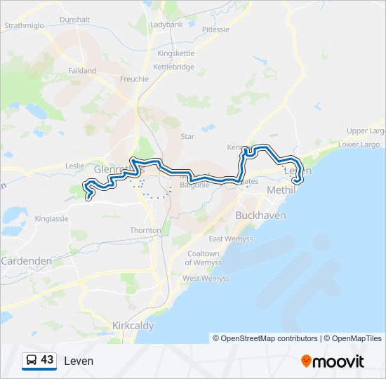 43 Route: Schedules, Stops & Maps - Leven (Updated)