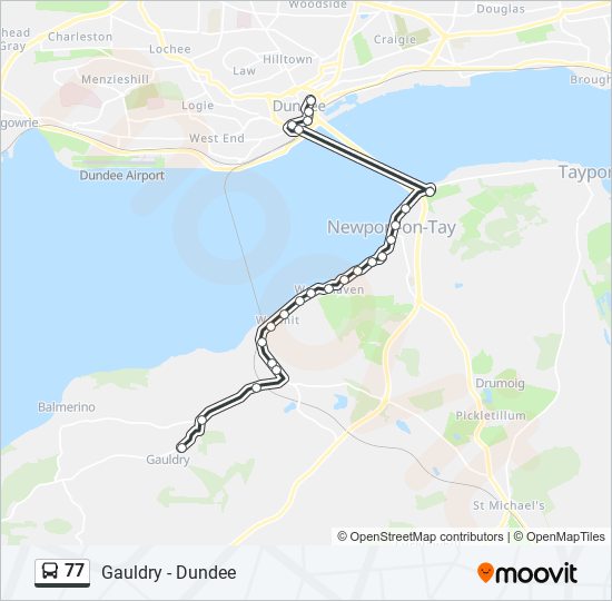 77 Route: Schedules, Stops & Maps - Gauldry (Updated)