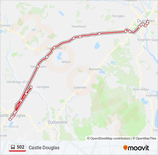 502 Route: Schedules, Stops & Maps - Castle Douglas (Updated)