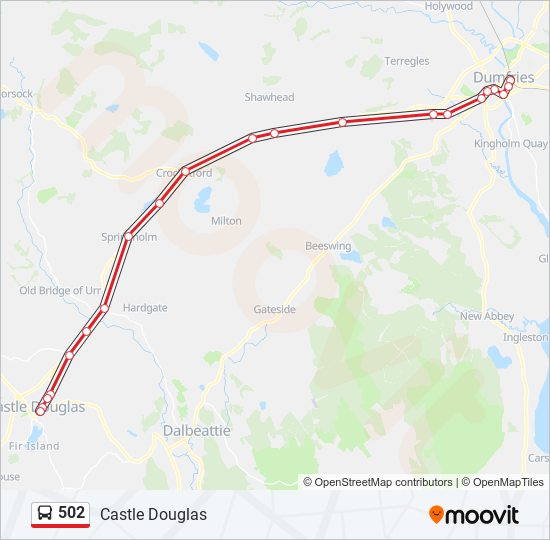 502 Route: Schedules, Stops & Maps - Castle Douglas (Updated)