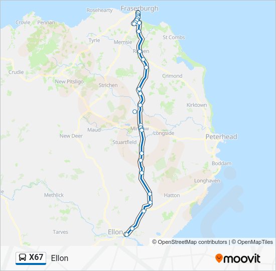 X67 Route: Schedules, Stops & Maps - Ellon (Updated)