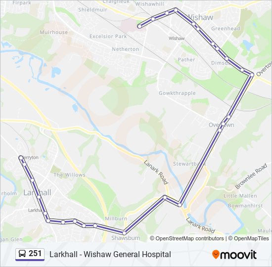 251 Route: Schedules, Stops & Maps - Netherton (Updated)