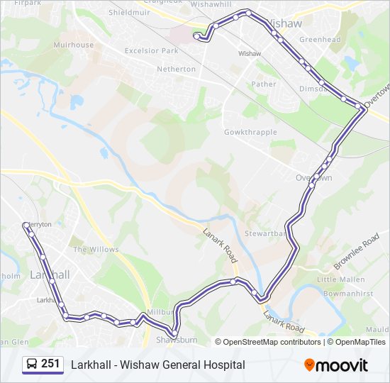 251 Route: Schedules, Stops & Maps - Netherton (Updated)