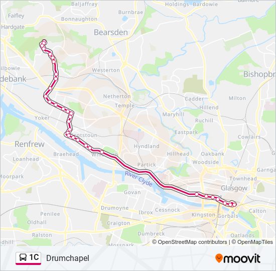 1c Route: Schedules, Stops & Maps - Drumchapel (Updated)