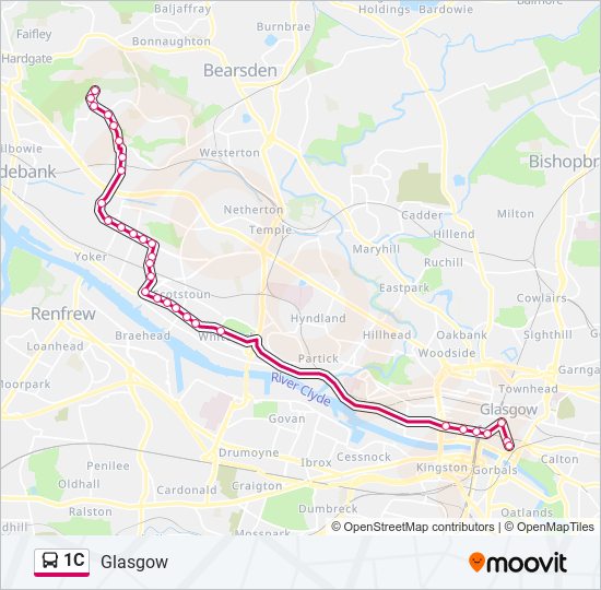 1c Route: Schedules, Stops & Maps - Glasgow (Updated)