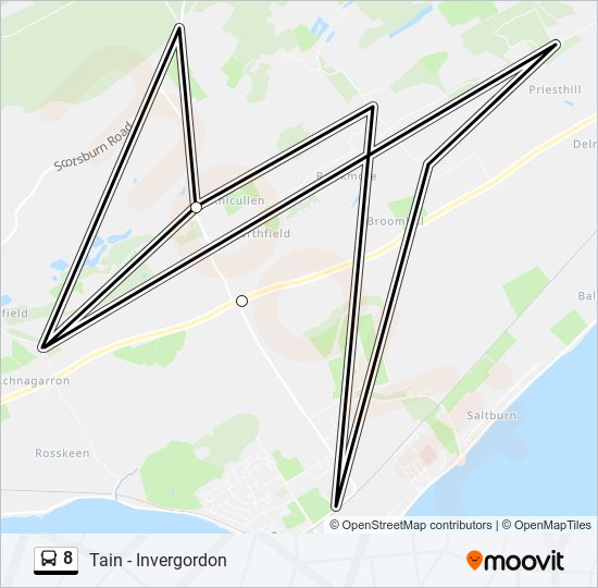 8 Route: Schedules, Stops & Maps - Invergordon (Updated)