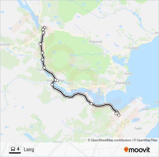 4 Route: Schedules, Stops & Maps - Lairg (Updated)