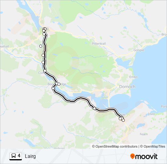 4 Route: Schedules, Stops & Maps - Lairg (Updated)