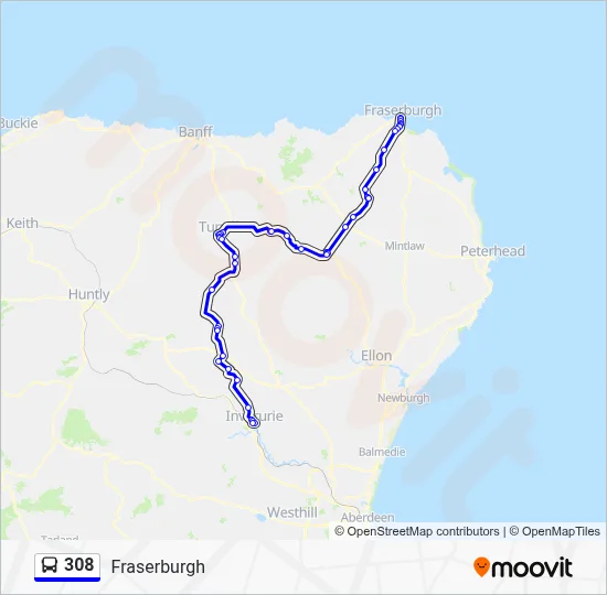 308 Route: Schedules, Stops & Maps - Fraserburgh (Updated)