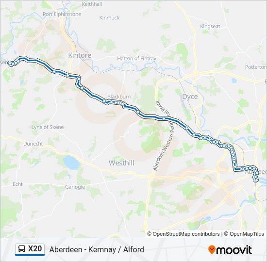 X20 Route: Schedules, Stops & Maps - Kemnay (Updated)