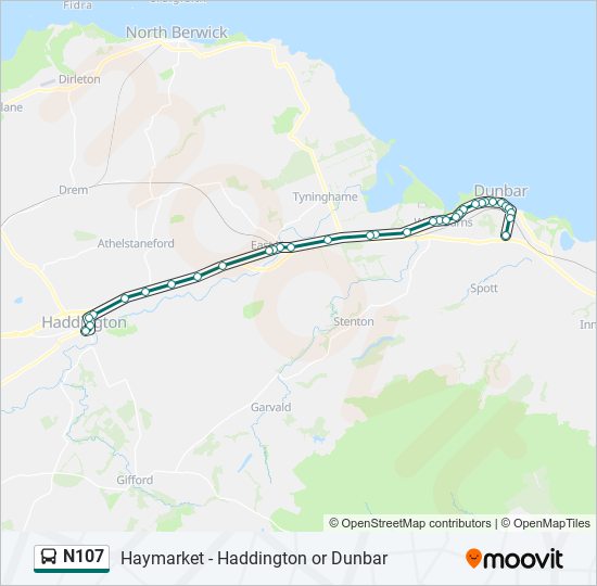 n107 Route: Schedules, Stops & Maps - Dunbar (Updated)