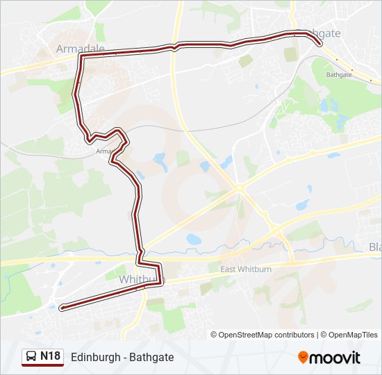 n18 Route: Schedules, Stops & Maps - Whitburn (Updated)