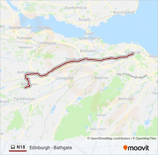 n18 Route: Schedules, Stops & Maps - Whitburn (Updated)