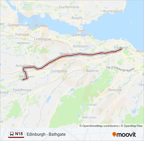 n18 Route: Schedules, Stops & Maps - Whitburn (Updated)