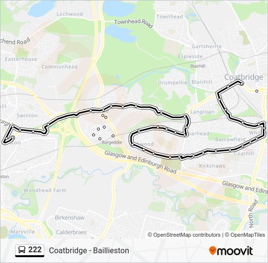 222 Route: Schedules, Stops & Maps - Baillieston (Updated)