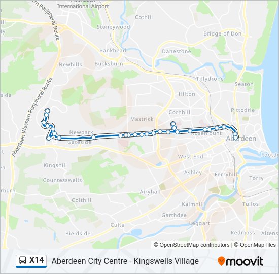 X14 Route: Schedules, Stops & Maps - Kingswells (Updated)