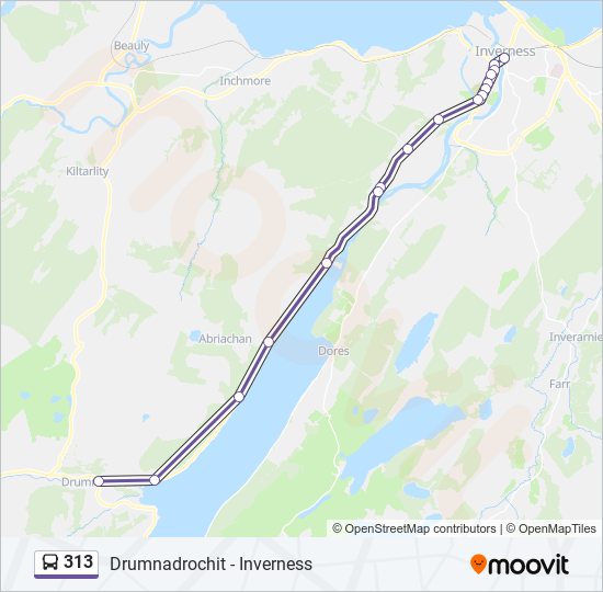313 Route: Schedules, Stops & Maps - Inverness (Updated)