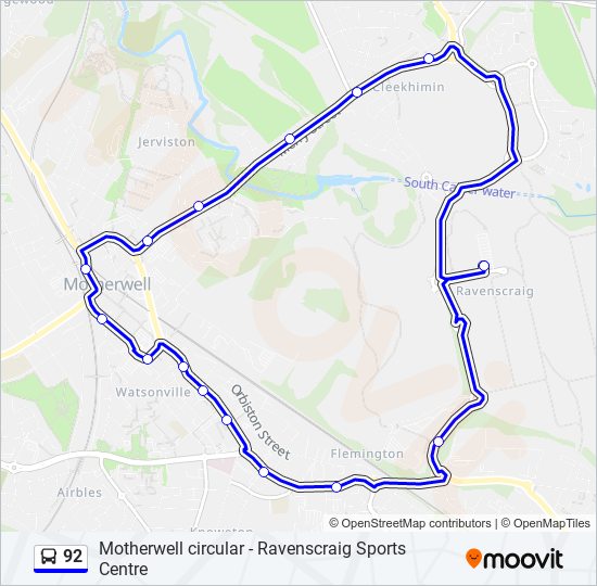 92 Route: Schedules, Stops & Maps - Motherwell (Updated)