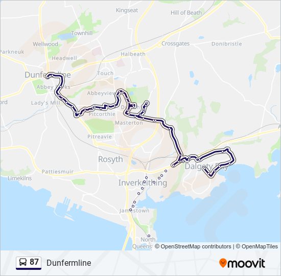 87 Route: Schedules, Stops & Maps - Dunfermline (Updated)