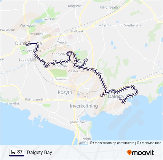 87 Route: Schedules, Stops & Maps - Dalgety Bay (Updated)