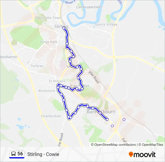 56 Route: Schedules, Stops & Maps - Stirling (Updated)