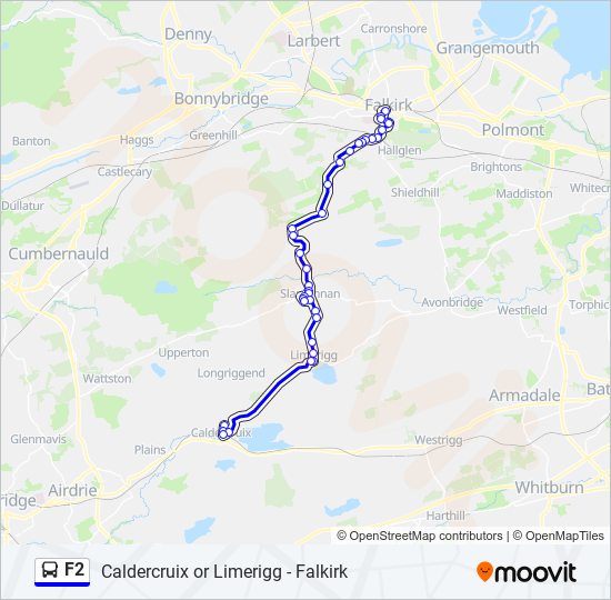 f2 Route: Schedules, Stops & Maps - Caldercruix (Updated)