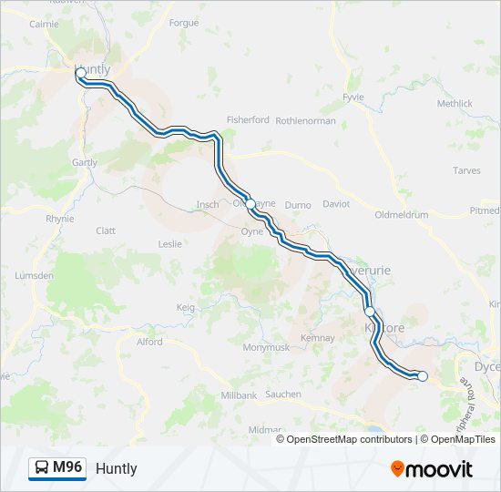 m96 Route: Schedules, Stops & Maps - Huntly (Updated)