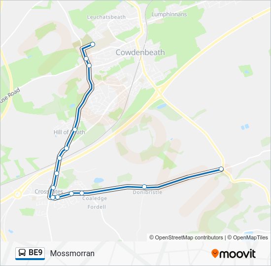 BE9 Route: Schedules, Stops & Maps - Mossmorran (Updated)