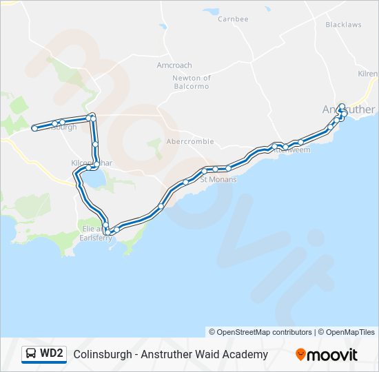 wd2 Route: Schedules, Stops & Maps - Anstruther (Updated)