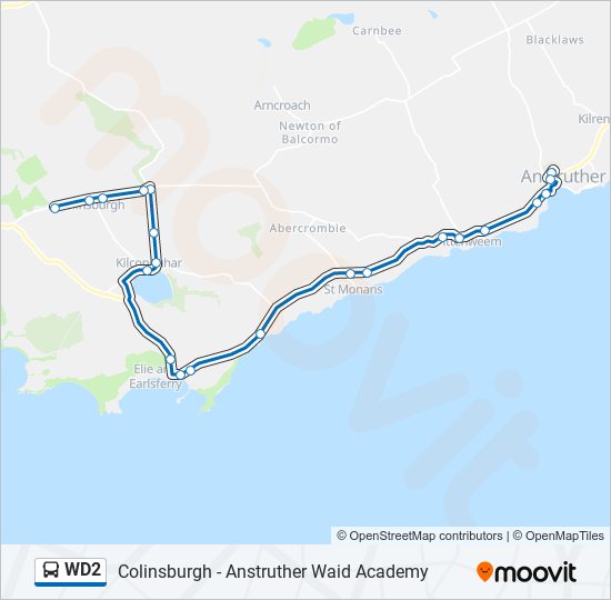 wd2 Route: Schedules, Stops & Maps - Colinsburgh (Updated)