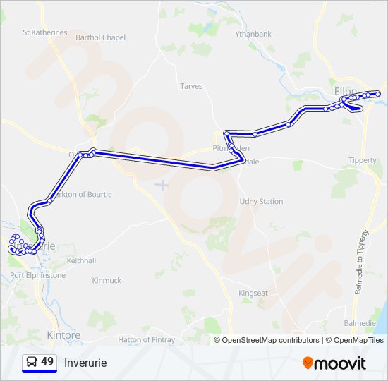 49 Route: Schedules, Stops & Maps - Inverurie (Updated)