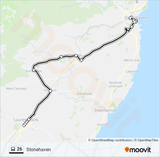 26 Route: Schedules, Stops & Maps - Stonehaven (Updated)
