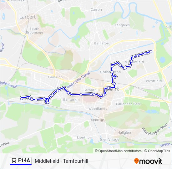 F14A Route: Schedules, Stops & Maps - Tamfourhill (Updated)