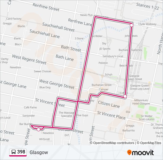 398 Route: Schedules, Stops & Maps - Glasgow (Updated)