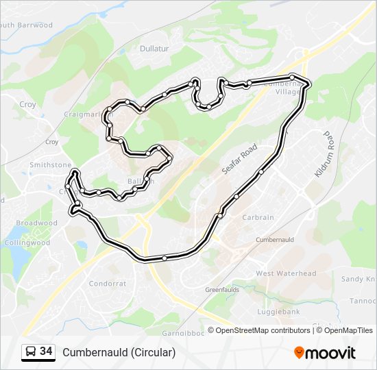 34 Route: Schedules, Stops & Maps - Cumbernauld (Updated)