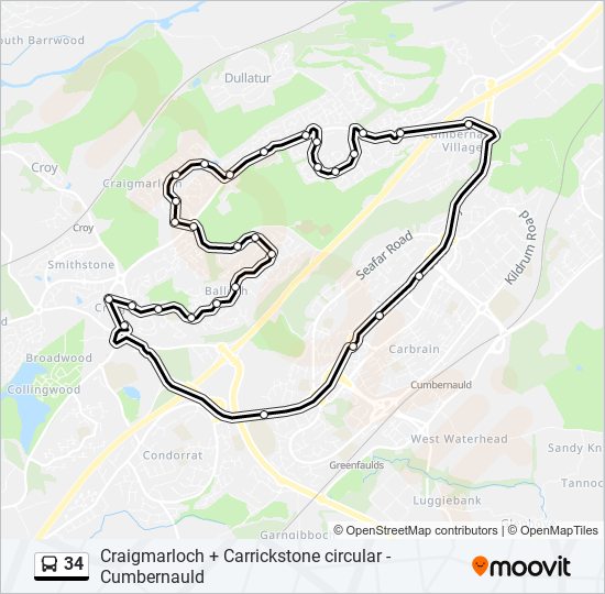 34 Route: Schedules, Stops & Maps - Cumbernauld (Updated)