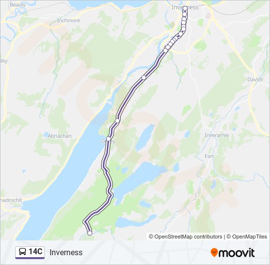14c Route: Schedules, Stops & Maps - Inverness (Updated)