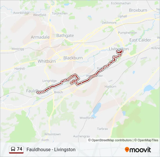 74 Route: Schedules, Stops & Maps - Livingston (Updated)