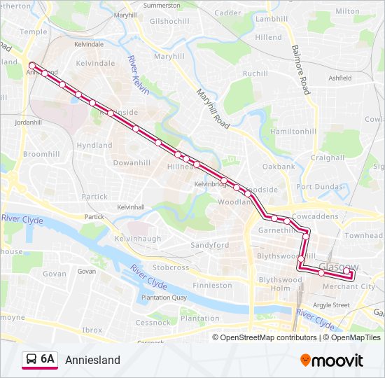 6a Route: Schedules, Stops & Maps - Anniesland (Updated)