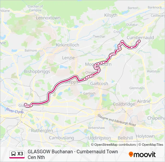 X3 Route: Schedules, Stops & Maps - Glasgow (Updated)