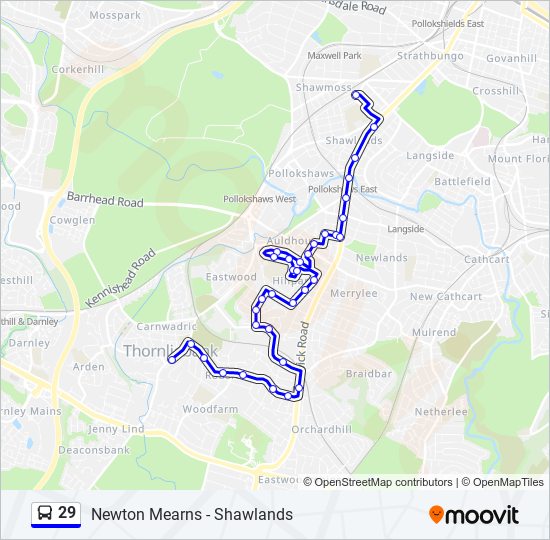 29 Route: Schedules, Stops & Maps - Thornliebank (Updated)