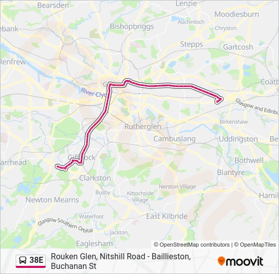 38E Route: Schedules, Stops & Maps - Thornliebank (Updated)