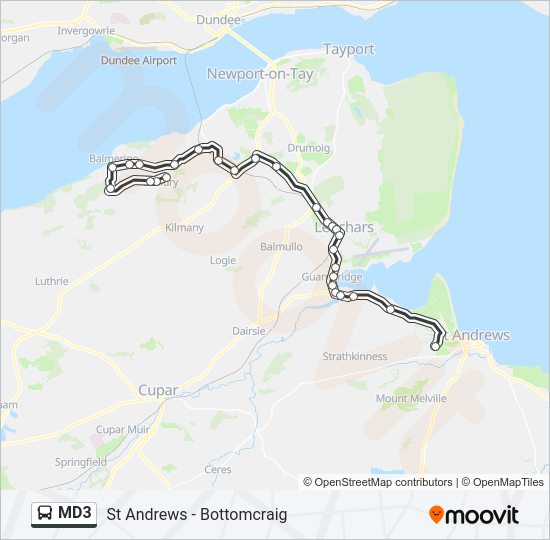 md3 Route: Schedules, Stops & Maps - St Andrews (Updated)