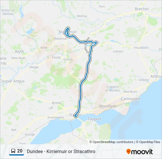 20 Route: Schedules, Stops & Maps - Dundee City Centre (Updated)