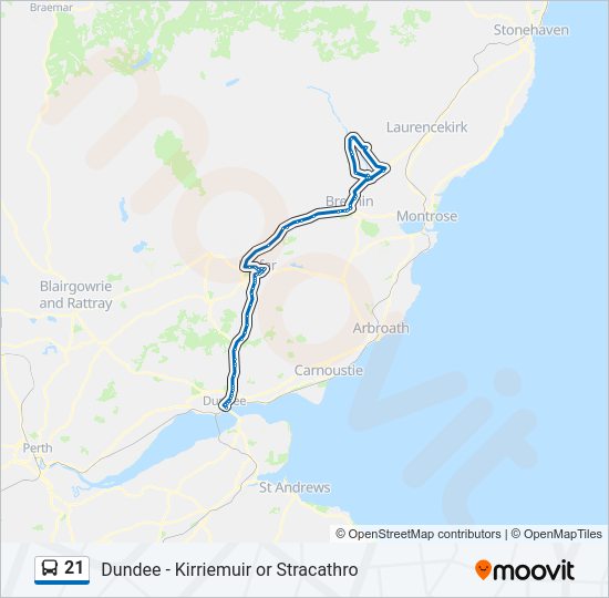 21 Route: Schedules, Stops & Maps - Dundee City Centre (Updated)
