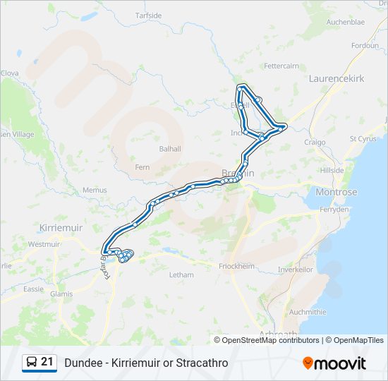 21 Route: Schedules, Stops & Maps - Forfar (Updated)