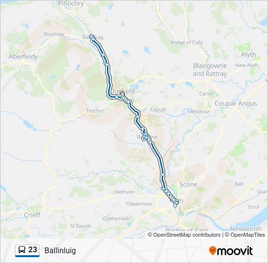 23 Route: Schedules, Stops & Maps - Ballinluig (Updated)