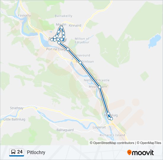 24 Route: Schedules, Stops & Maps - Pitlochry (Updated)