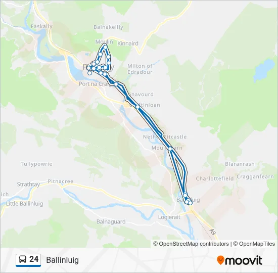 24 Route: Schedules, Stops & Maps - Ballinluig (Updated)
