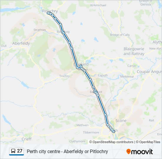 27 Route: Schedules, Stops & Maps - Pitlochry (Updated)